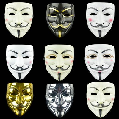 Movie Cosplay V for Vendetta Hacker Mask Anonymous Guy Fawke