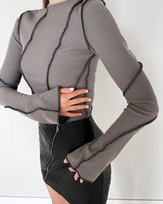 Flare sleeve pit top women's long sleeve T-shirt