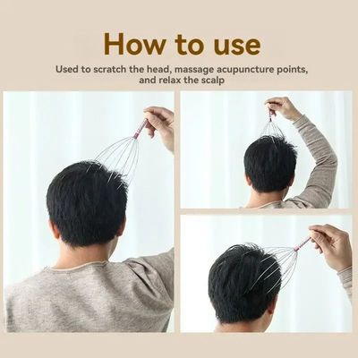 Stainless steel octopus head massager, head relaxer, brain m