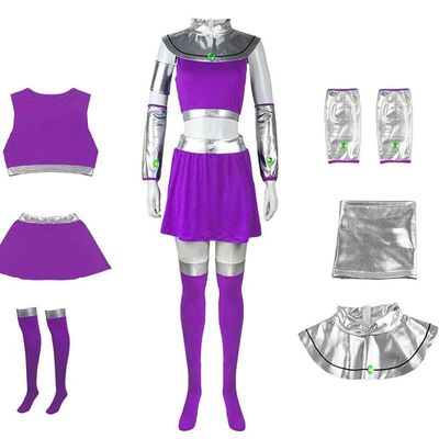 Starfire Cosplay Costume Princess Koriand'r Skirt Dress Up w