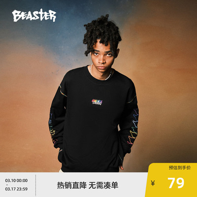 Beaster情侣款刺绣圆领卫衣