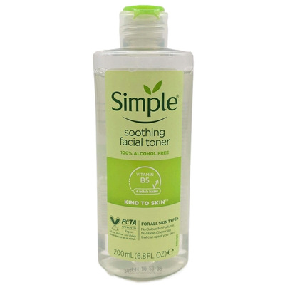进口版Simple 舒缓爽肤水200毫升100%无酒精配方专为温和护肤设计