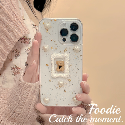 可爱立体爱心小熊小米滴胶软壳女