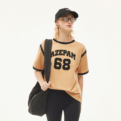 夏季撞色字母T恤1A1474