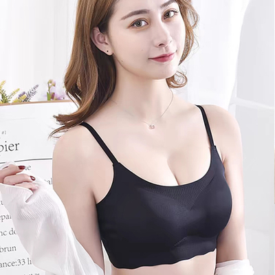 运动美背心裹胸薄款无钢圈内衣女文胸抹胸胸罩吊带小胸聚拢