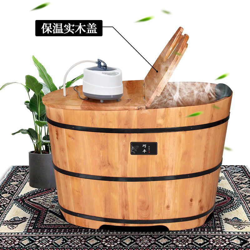 小户型泡澡木桶家用浴缸儿童宝宝洗澡桶实木盆汗蒸沐浴桶大人全身
