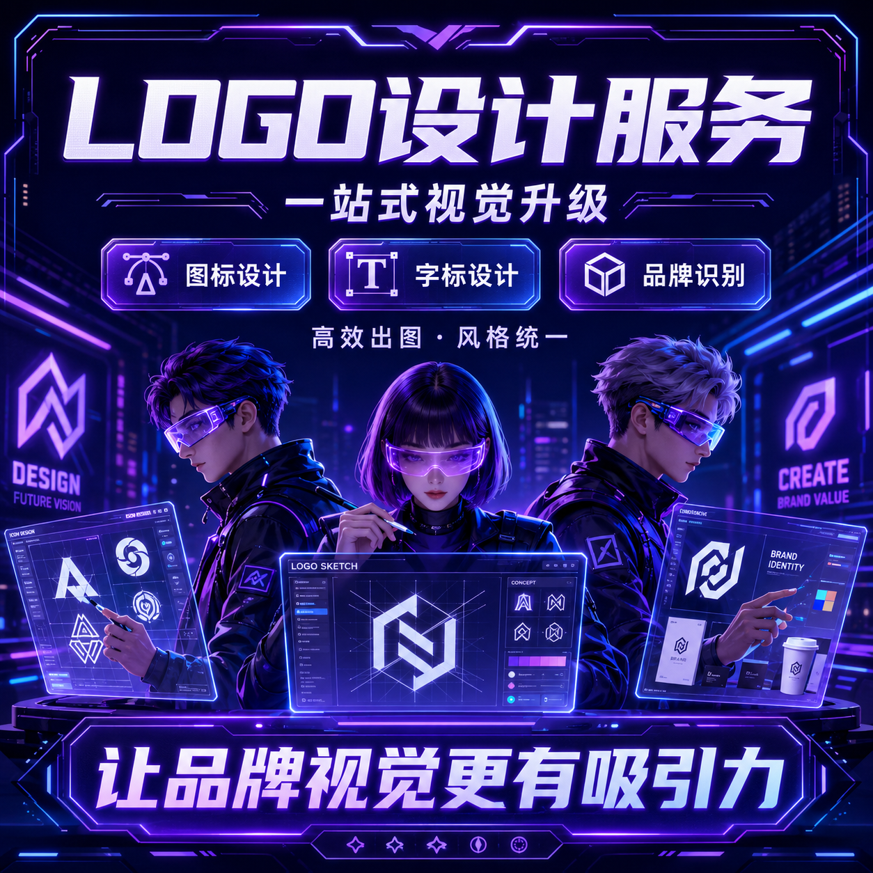 logo设计原创企业品牌卡通INS字体标志商标设计vi设计满意为止