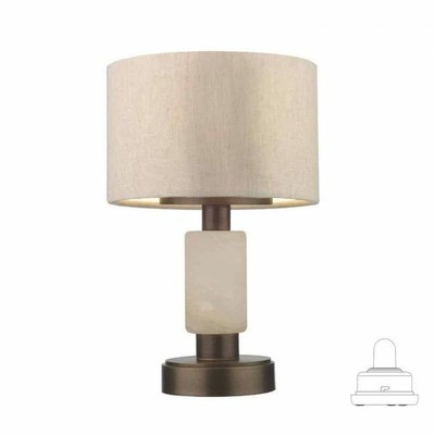 复古侘寂风台灯客厅卧室床头装饰艺术台灯复古轻奢氛围云石台灯