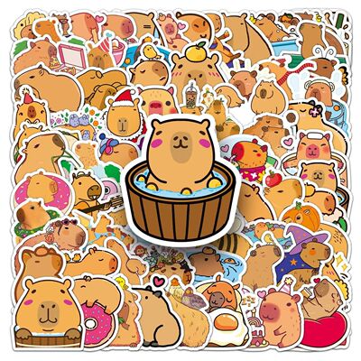 50/100PCS Cartoon Cute Capybara Graffiti Sticker Aesthetic