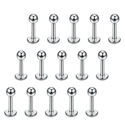 15PC/set Stainless Steel Lip Rings Labret Nose Studs