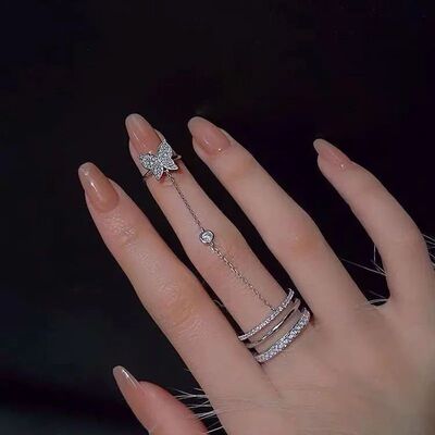 2024Elegant Tassel Rings Wedding Engagement Party Jewelry