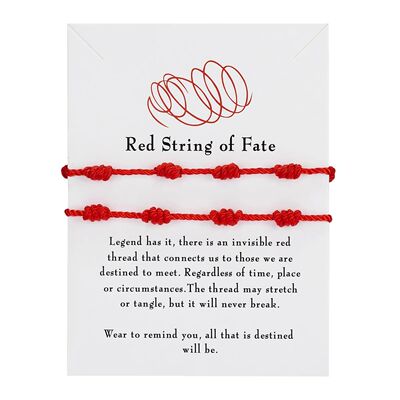 2Pcs/Set 7 Knots Red String Bracelet for Women Men Lucky