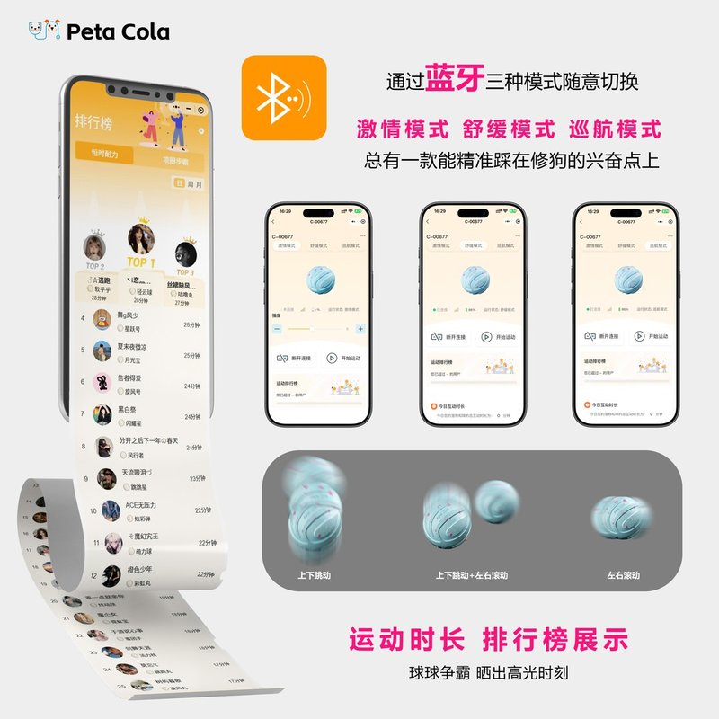 PetaBall宠物智能玩具球手机控制自动耐咬消耗精力狗狗玩具