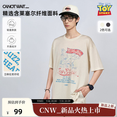 CNW迪士尼玩具总动员做旧短袖t恤