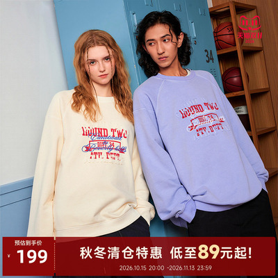 CANOTWAIT 陈伟霆 ROUND TWO联名美式复古做旧圆领卫衣