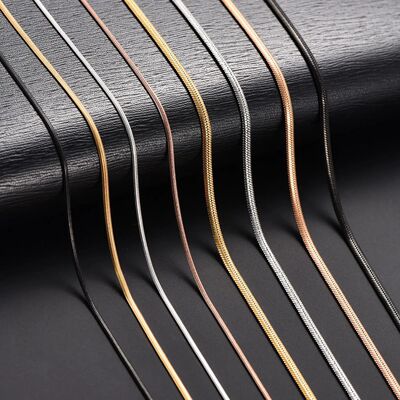 1mm/2mm Wide Stainless Steel Flat Herringbone Chain