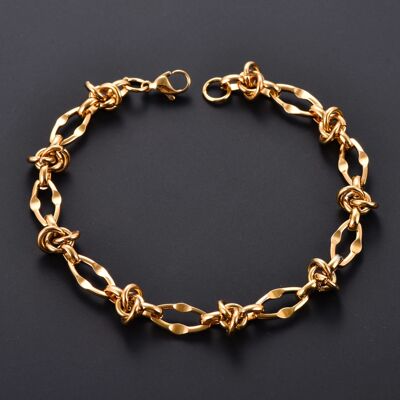 Punk Stainless Steel Chunky Lip Knot Chain Bracelet for