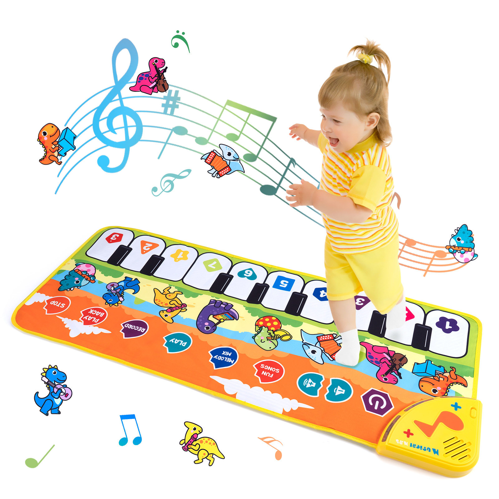 新品早教动物音乐毯多功能宝宝音乐游戏毯益智玩具80*33cm