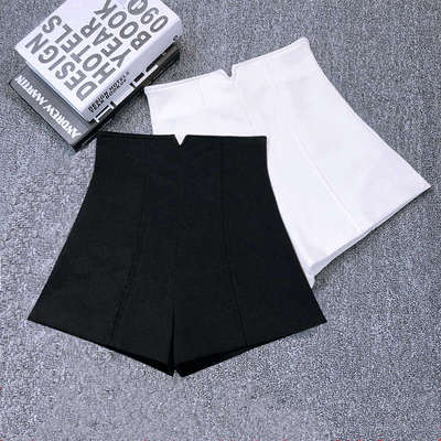White Black Stretch Suit Shorts Women New Mini Short Femme H