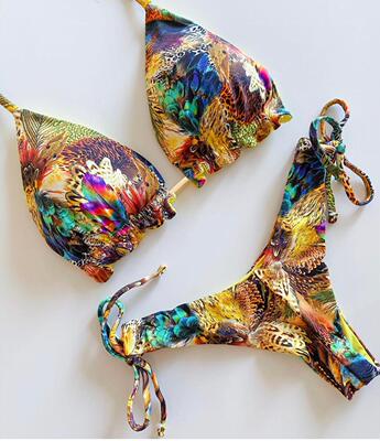 2020 Popular Womens Beachwear Sexy Bikini Set Hot Stamp Spor