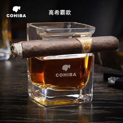 COHIBA高希霸轻奢雪茄杯创意水晶玻璃威士忌酒杯Davidoff大卫杜夫