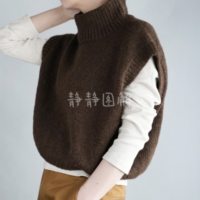 中/英文 气球背心Balloon Vest女士毛衣棒针编织文字图解教程2861