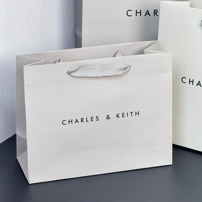 小ck女包专柜礼盒礼品袋包装自用送礼现货秒发灰色简约手提收纳盒