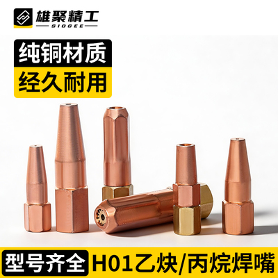 射吸式焊枪嘴H01-6/12焊嘴纯铜梅花丙烷液化气乙炔2L空调维修焊咀