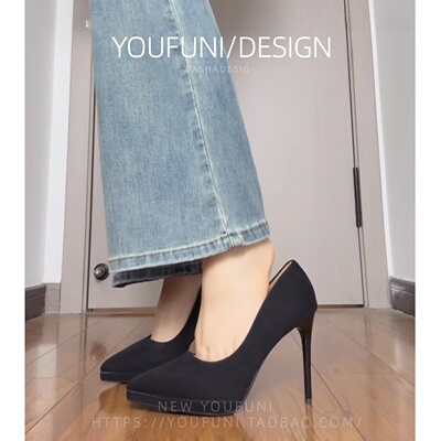 内防水台10CM气质高跟鞋女2026春季新款黑色尖头细跟性感通勤单鞋