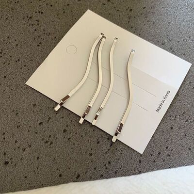 韩国进口ins博主同款银色波浪小边夹冷淡气质发夹一字夹刘海夹