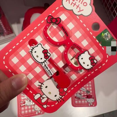 三丽鸥Kitty眼镜发夹可爱少女心鸭嘴夹卡通时尚发卡刘海夹发饰