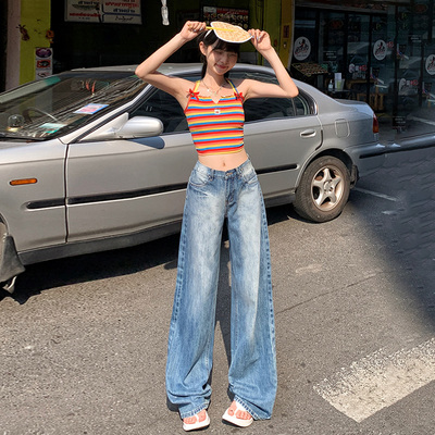 RJVO美式复古阔腿裤女