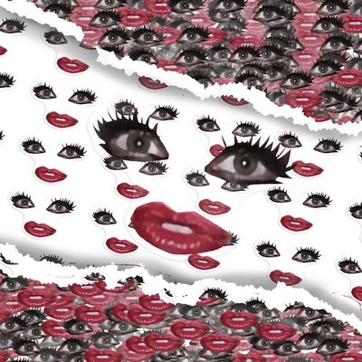 抽象嘎嘎表情包】LadyGaga烈焰红唇趣味透明贴纸卡通装饰diy贴画