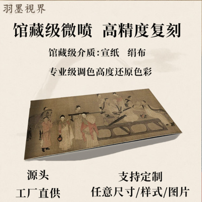 北齐杨子华校书图名家真迹字画微