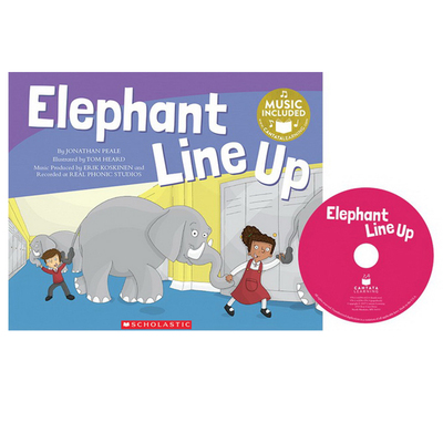 英文原版 Elephants Line Up 排队的大象 Cantata Learning系列 儿童生活习惯培养 绘本附CD 歌谣学英语 STEM教育绘本
