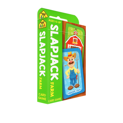 英文原版 School Zone Slapjack Flash Card Game 54张闪卡 农场纸牌游戏 儿童认知启蒙闪卡 提高反应速度 集中注意力 4岁+