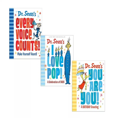 预售 英文原版 Dr. Seuss Every Voice Counts/You Are You 3册 精装 幼儿英语启蒙学习 幽默图画故事绘本 Dr Seuss 苏斯博士