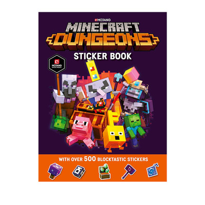 我的世界地下城贴纸书 英文原版 Minecraft Dungeons Sticker Book 儿童创造力想象力益智故事书漫画书攻略书系列指令教程