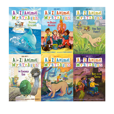 英文原版 A to Z Animal Mysteries 动物神秘案件系列 彩绘版 6册合售 儿童推理章节桥梁故事书