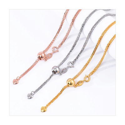 可调节纯银肖邦链女银项链毛衣链