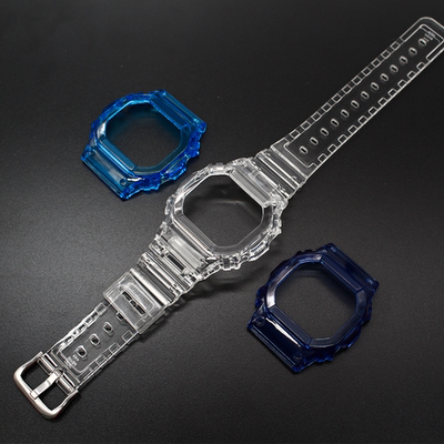 适配卡西欧DW5600树脂表壳5600M/E/GWX5600C/GWB5600冰韧透明透彩