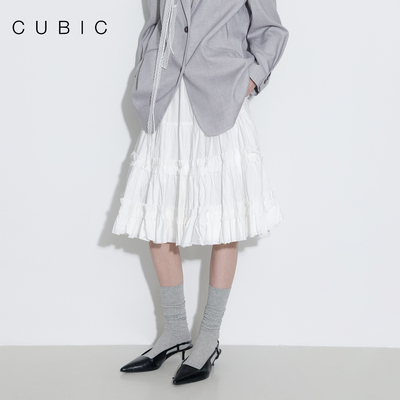 CUBIC浪漫花边超大摆蛋糕裙