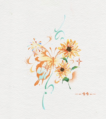 ins风持久防水蝴蝶花朵纹身贴