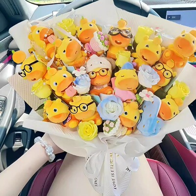 水豚噜噜花束成品创意可爱玩偶娃娃公仔送女孩闺蜜女朋友生日礼物