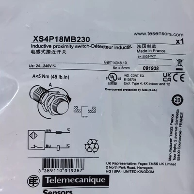 可维修特勒美科电感式接近开关，型号XS4P18MB230，法国制造议价