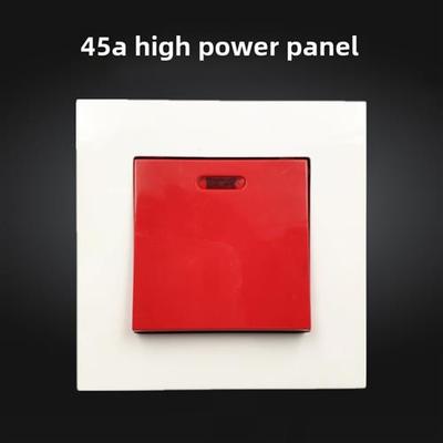 45A大功率空调面板86型双极双断安全电源带指示灯开关电流插座双