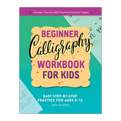 英文原版 Beginner Calligraphy Workbook for Kids 儿童英语书法入门练习册 英文版 进口英语原版书籍