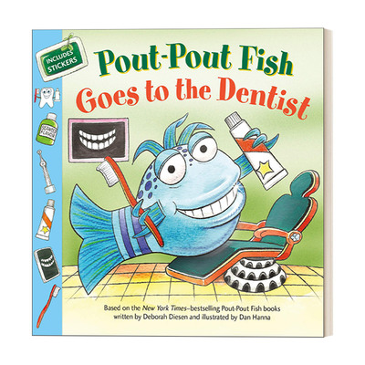 英文原版 Pout-Pout Fish Goes to the Dentist 噘嘴鱼去看牙医 英文版 进口英语原版书籍