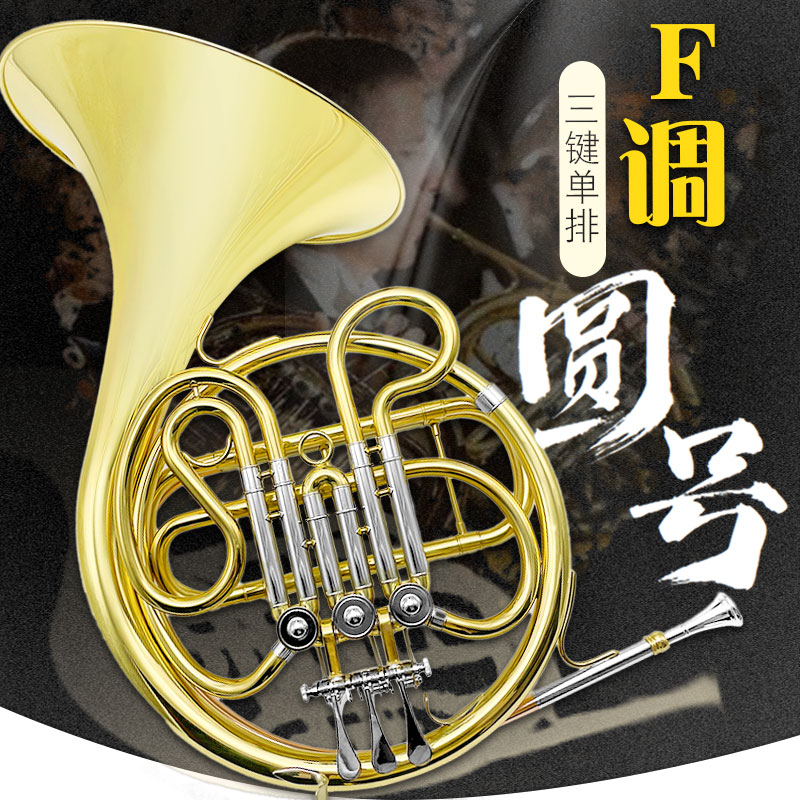 三键单排F调圆号初学练习考级专业演奏铜管乐器连体圆号一体号