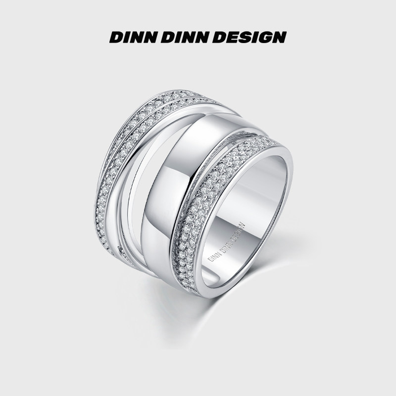 DINN DINN DESIGN戒指时尚轻奢小众多层指环高级感重工个性潮流_虎窝淘